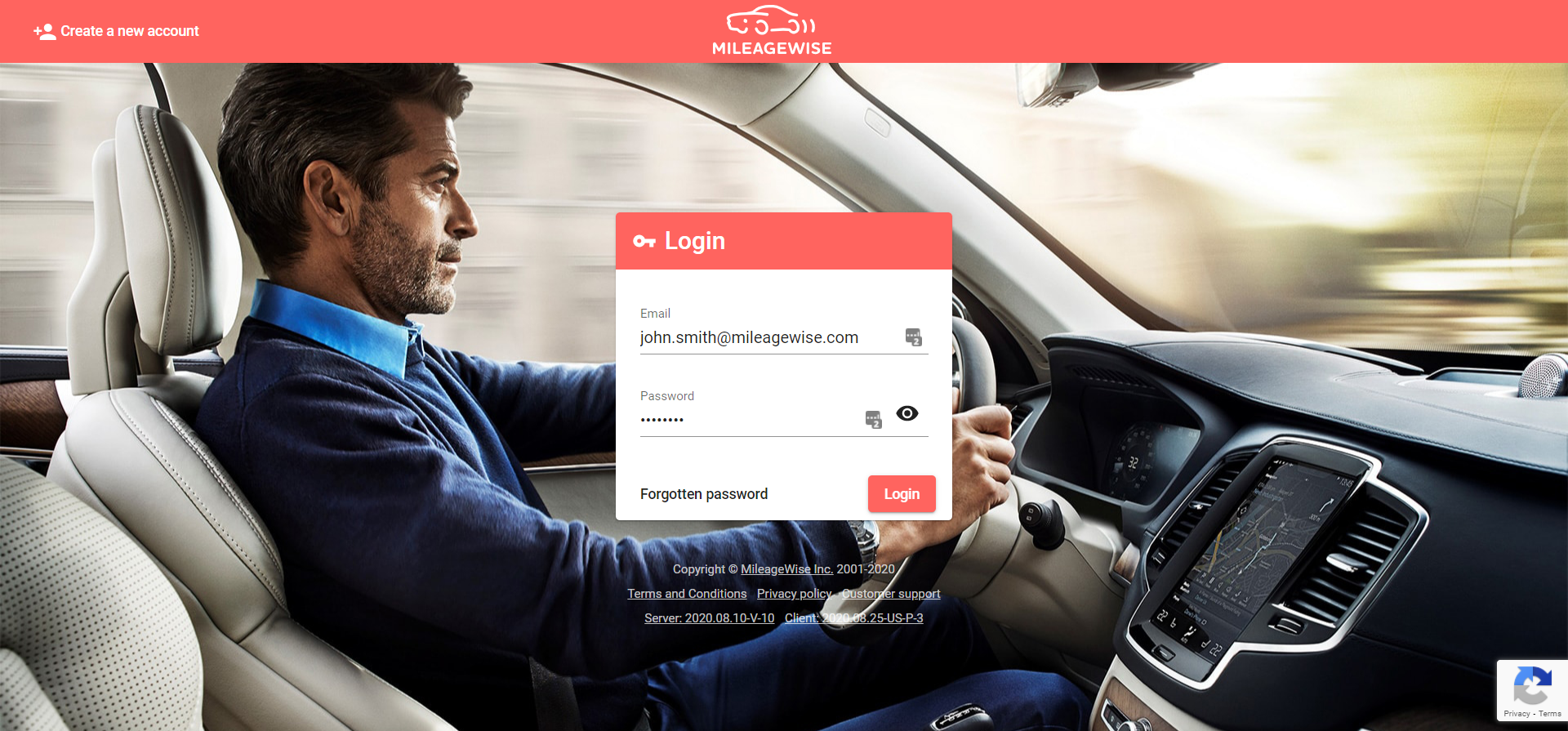 MileageWise - Login - MileageWise Web Dashboard