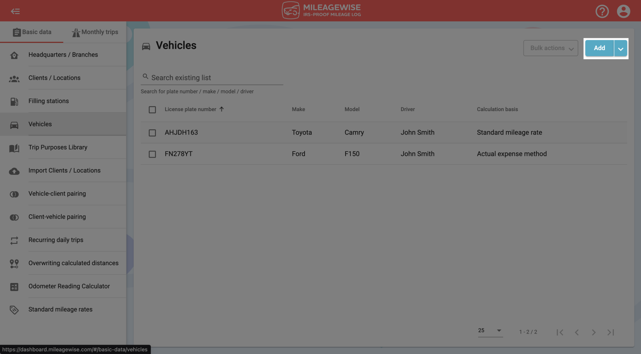 How to add a new vehicle - Step by step - MileageWise Help