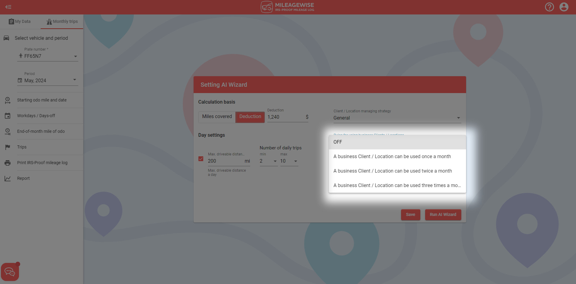 How to set the AI Wizard feature
