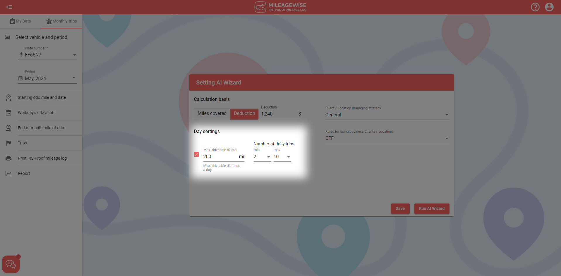 How to set the AI Wizard feature