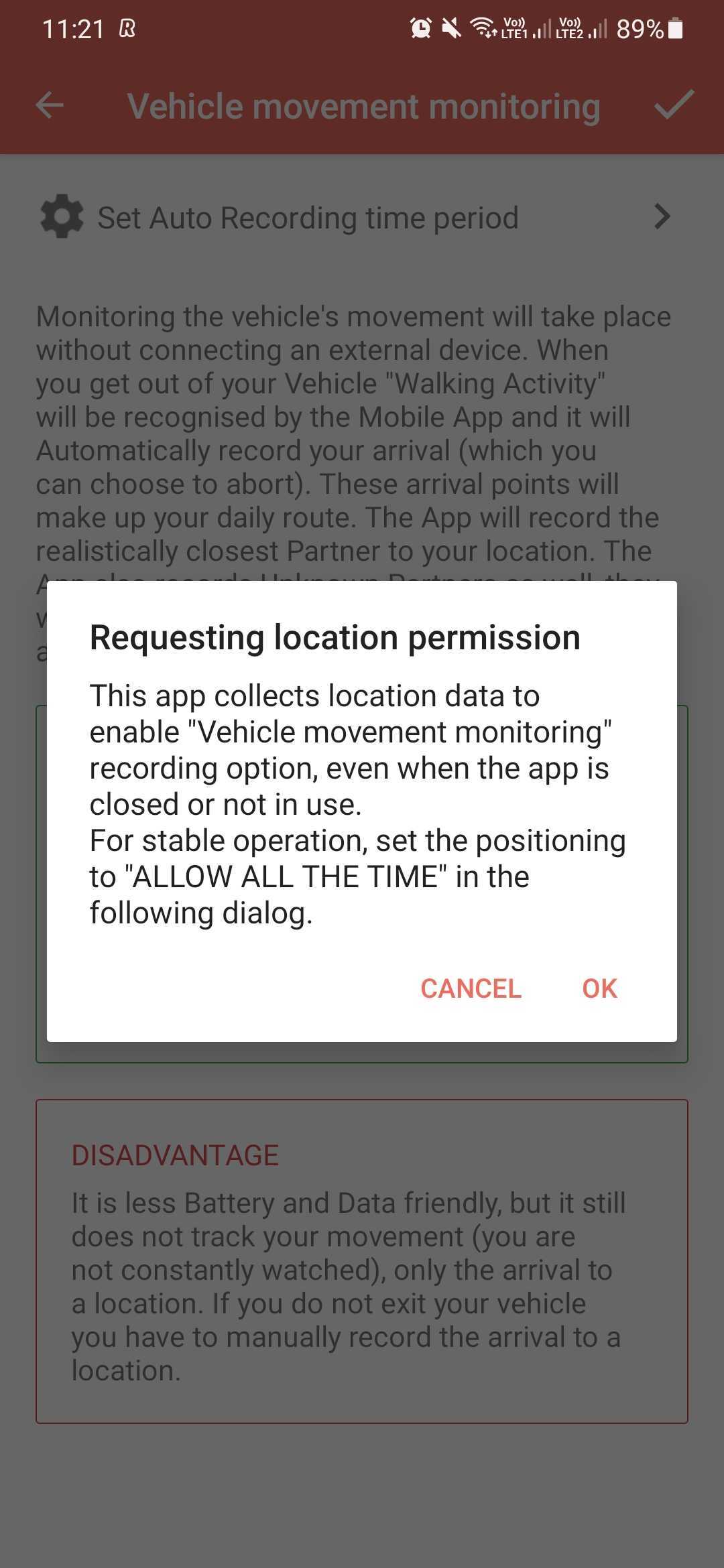 Vehicle Movement monitoring - MileageWise