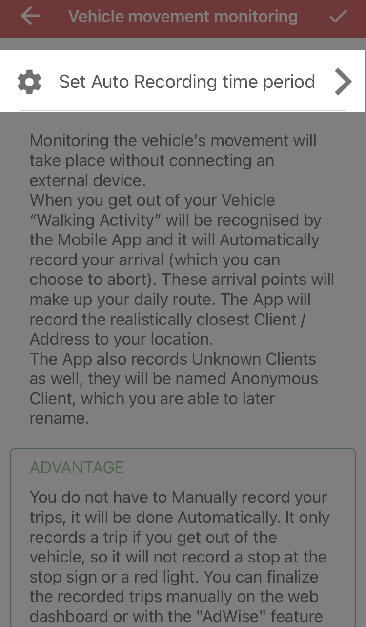 Vehicle Movement monitoring - MileageWise